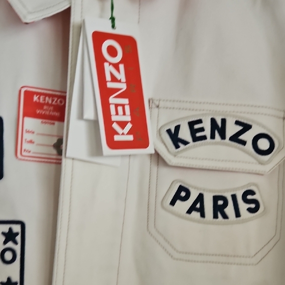 Kenzo | Jackets & Coats | Kenzo White Jacket With Colorful Patches ...